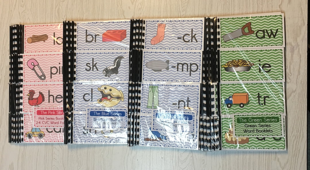 The Pink, Blue & Green Series COMPLETE - 102 Word Booklets - Montessori ...