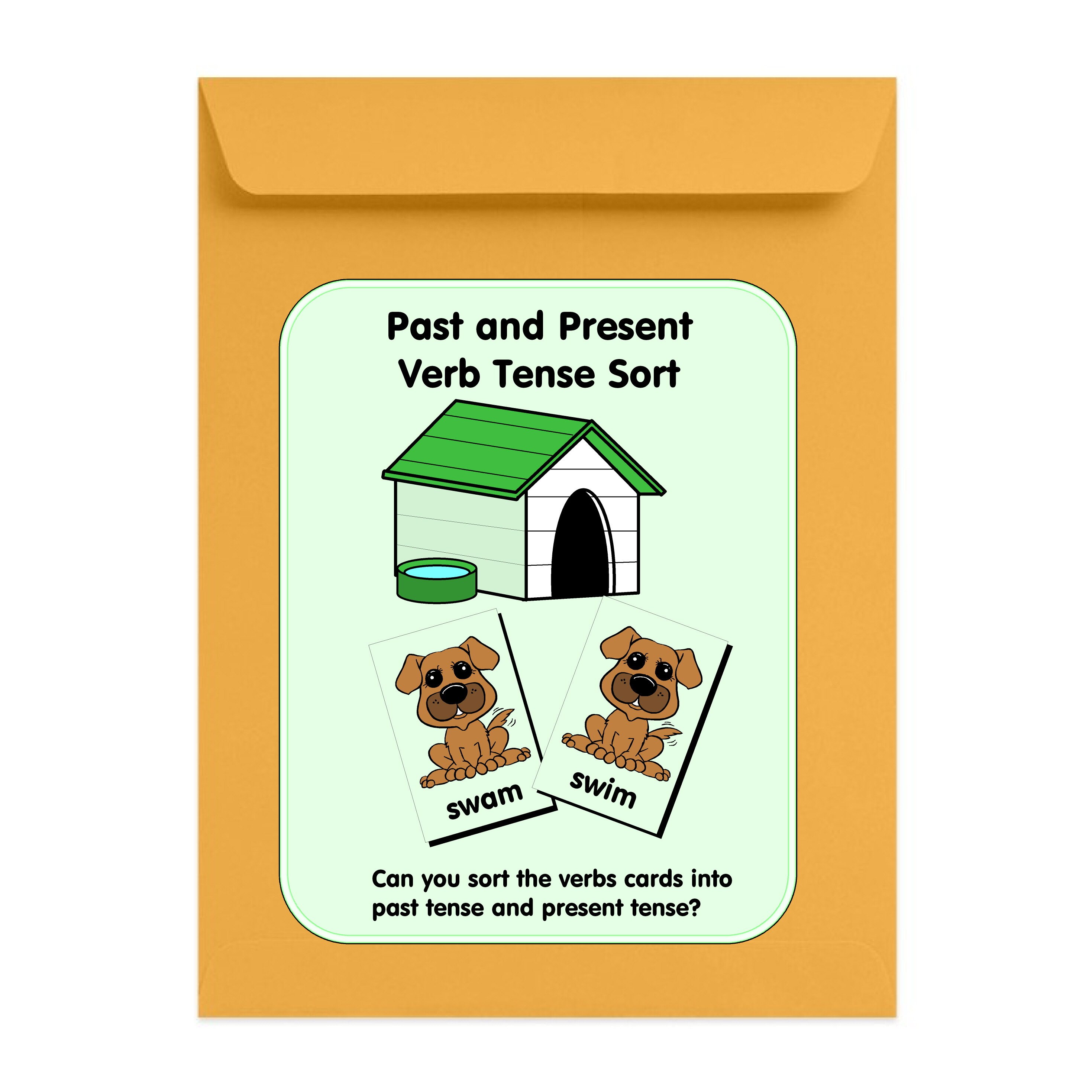 INSTANT DOWNLOAD Past Tense and Present Tense Sort Activity Set for ...