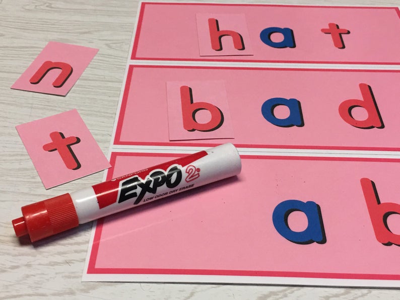 The Pink Series 33 Word Building Strips Word Families Work Mats ...