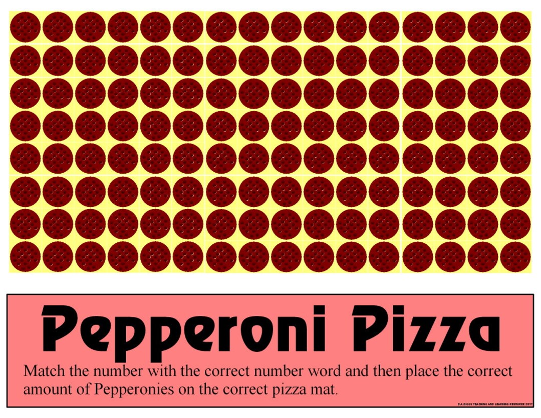 INSTANT DOWNLOAD Pepperoni Pizza Counting 0 10 Mats Learning Center Kit ...