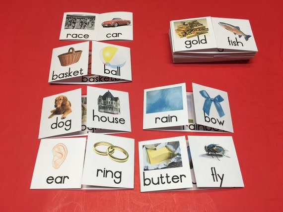Compound Words Cards for Learning Center 33 Flip Cards - Etsy