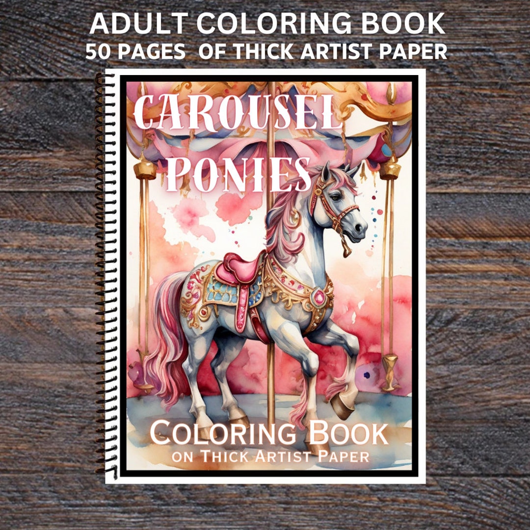 Spiral Bound Adult Coloring Book - Thick Artist Paper - 50 Pages ...