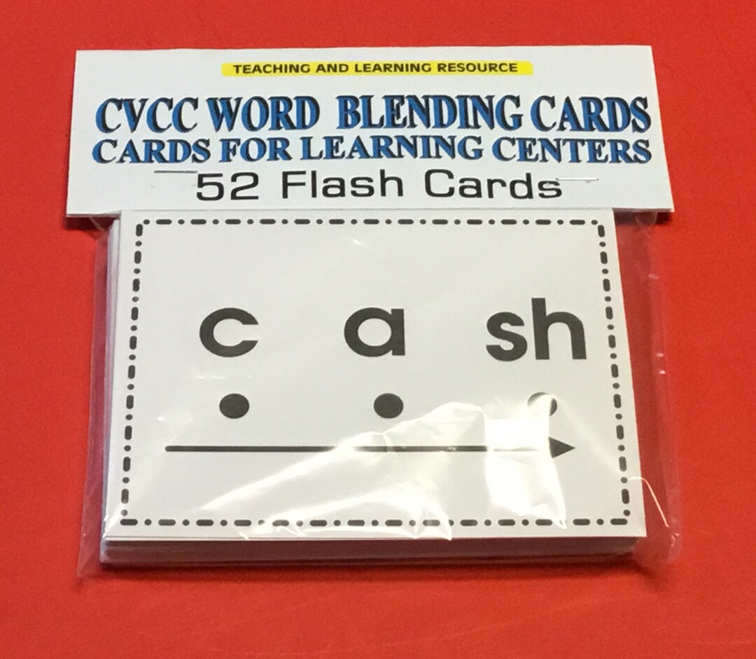 CVCC Word Blending Cards - Cards for Learning Center - 52 Clothes Pin ...