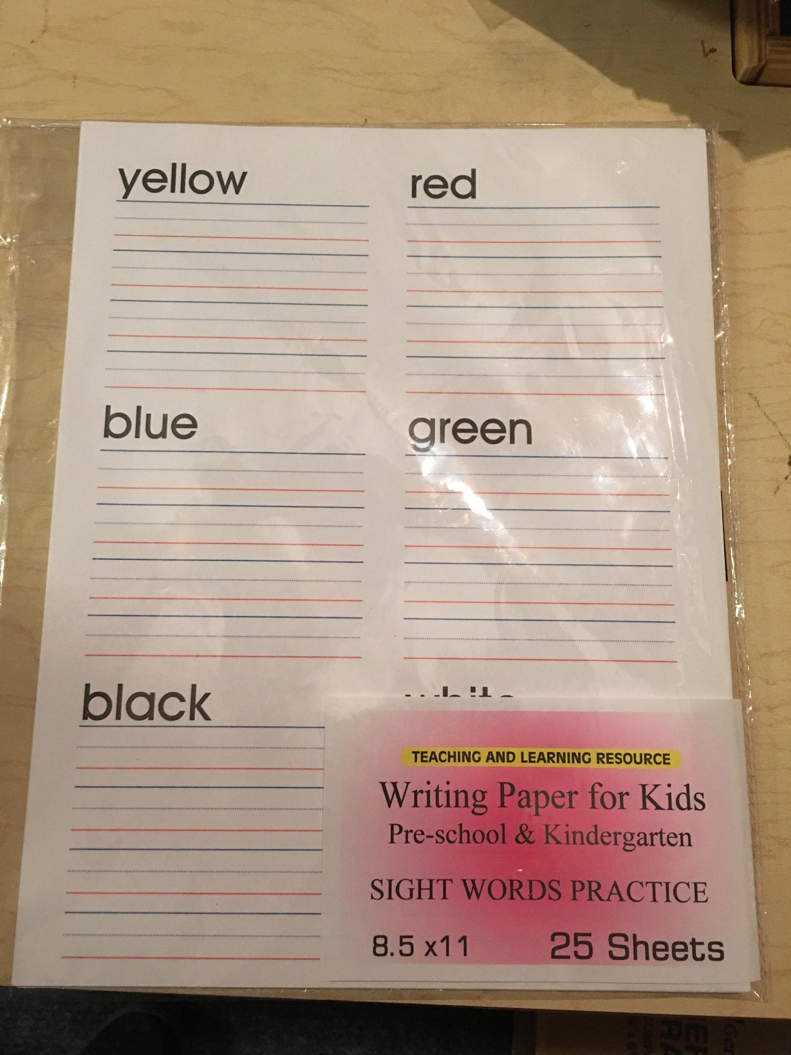 Writing Paper for Kids - Sight Word Practice - 11 X 8.5 In, 20 Lb, 25 ...
