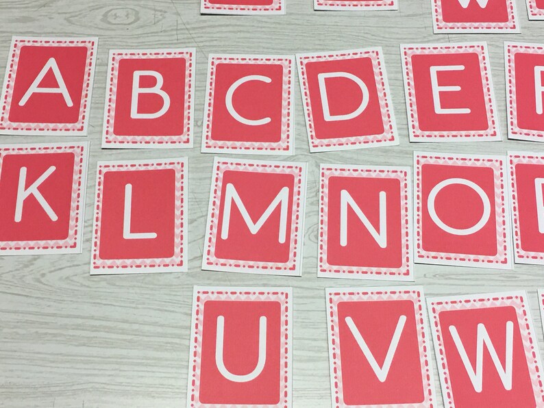 The Pink Series Big Alphabet Cards 56 Card Deck - Etsy