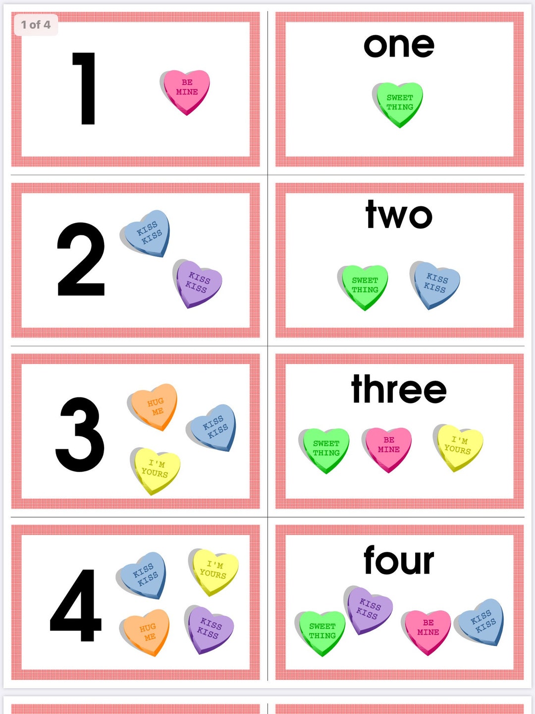 INSTANT DOWNLOAD - Valentine Hearts Candy- Matching Game - Homeschool ...