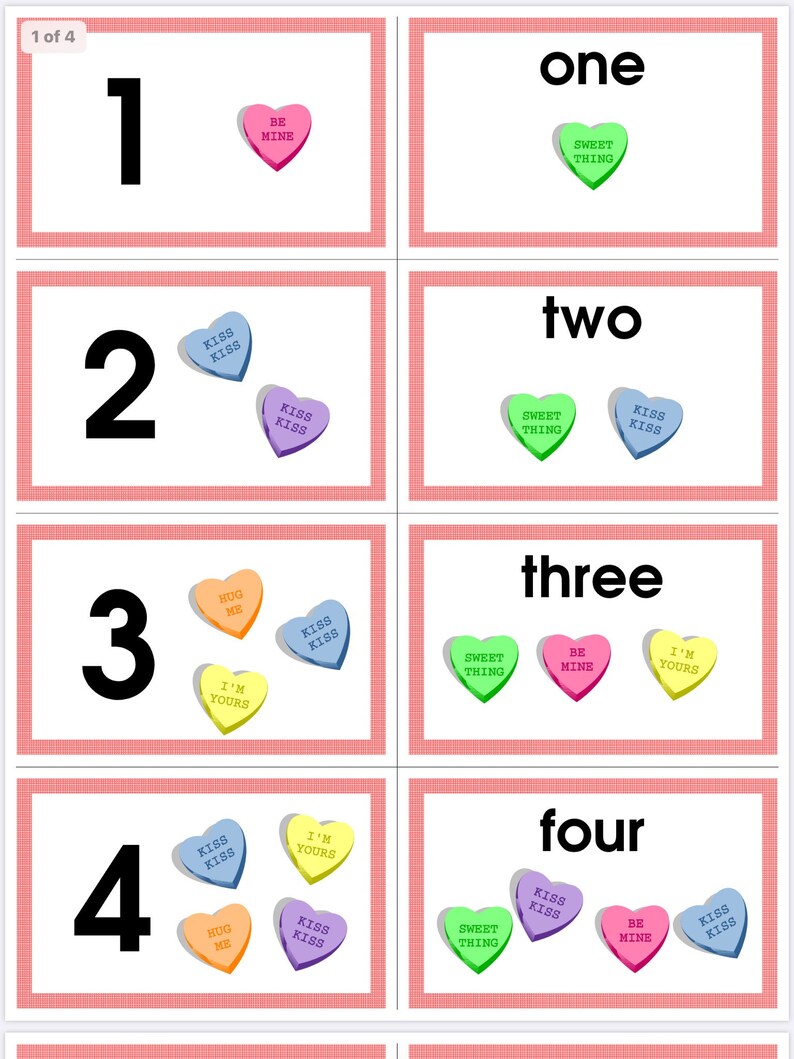 INSTANT DOWNLOAD - Valentine Hearts Candy- Matching Game - Homeschool ...