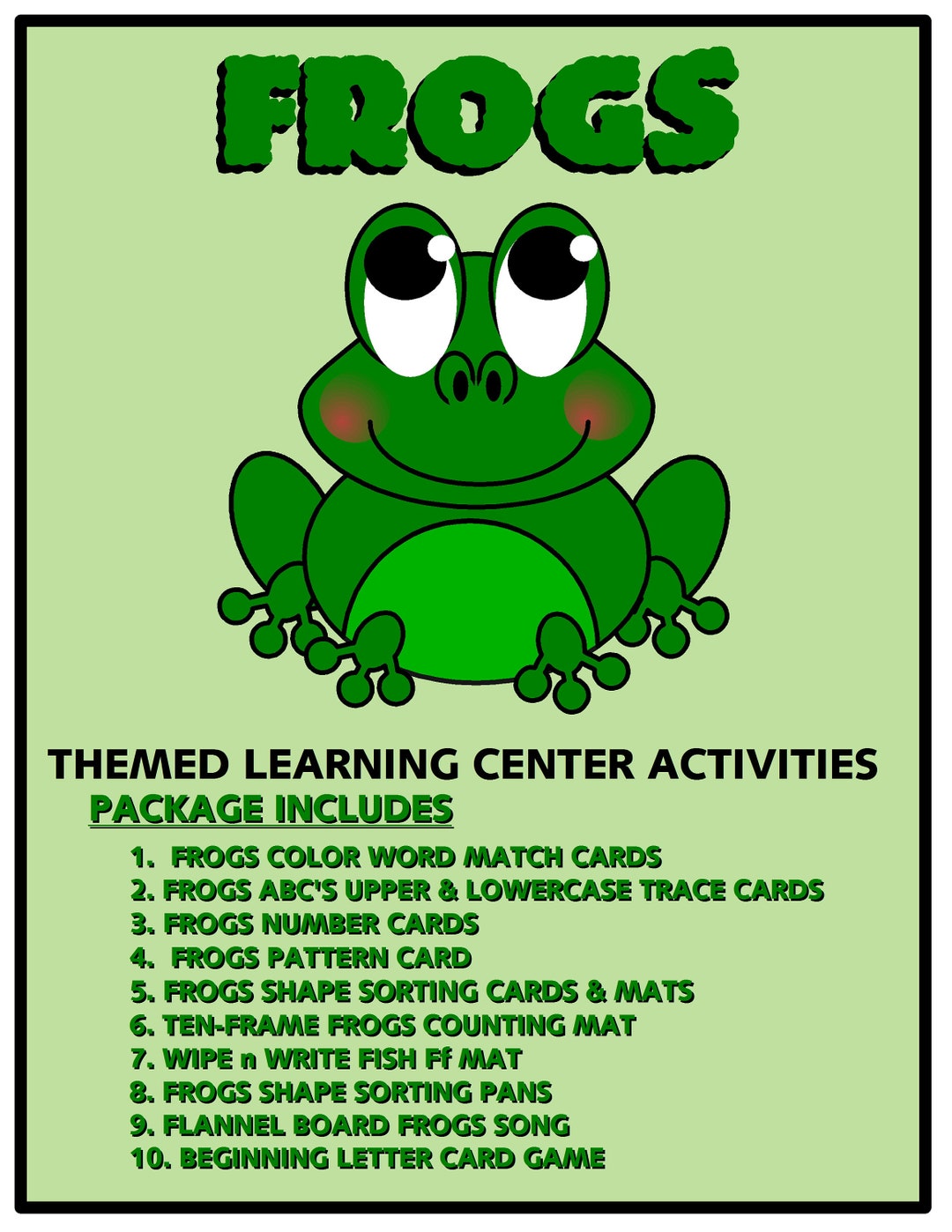INSTANT DOWNLOAD - Frogs - Themed Activities Package for Learning ...