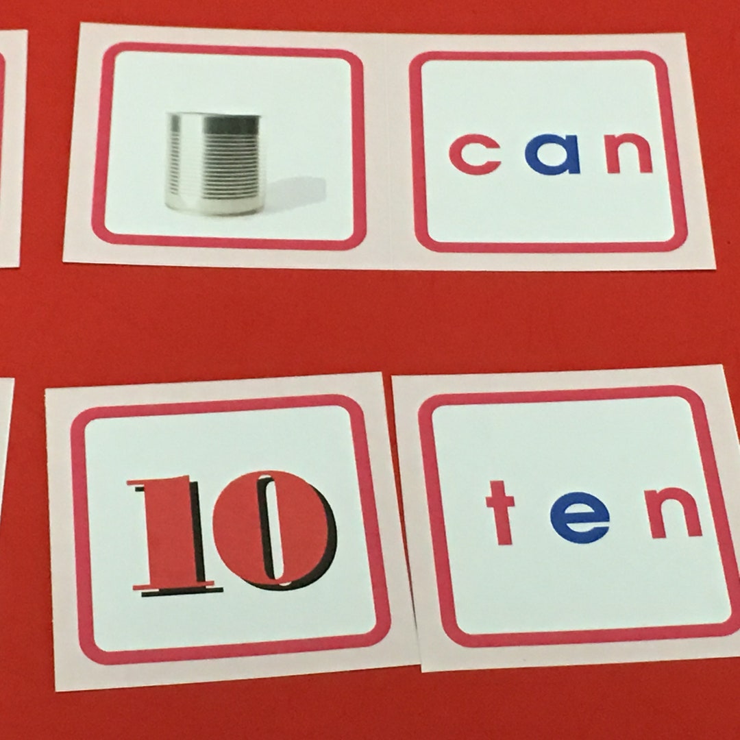 Pink Series Montessori - CVC PICTURE & WORD Match Cards -120 Laminated ...