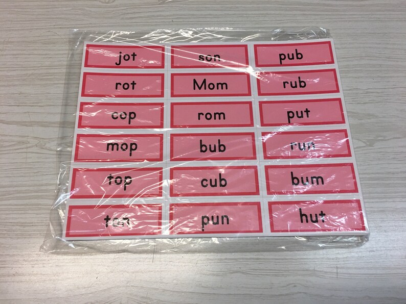 The Pink Series - Word Cards (180 Words) - Montessori Material for ...