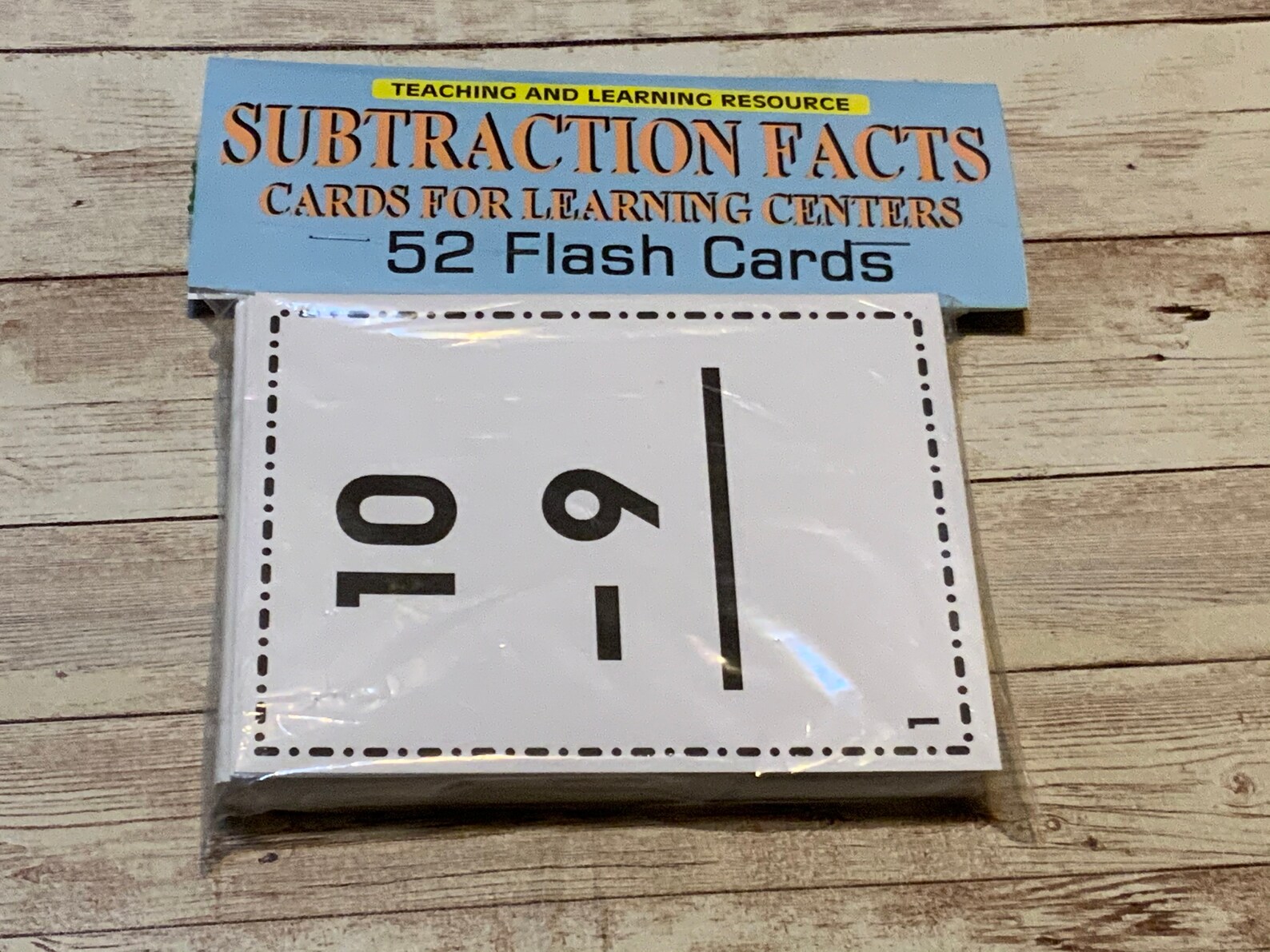 Subtraction Facts - Cards for Learning Center - 52 Flash Cards ...