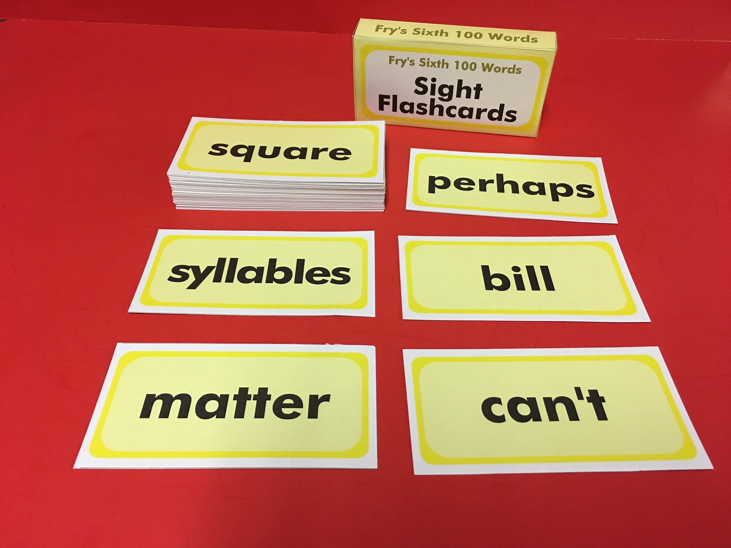 100 Flashcards Fry's Sight Words 6th Hundred Words - Etsy
