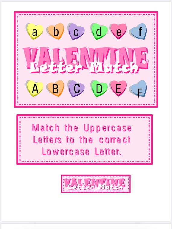 INSTANT DOWNLOAD Valentine Letter Match File Folder Game | Etsy