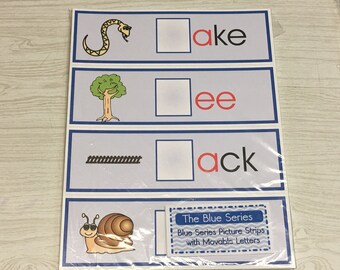 The Pink Series Picture Strips With Movable Letters | Etsy