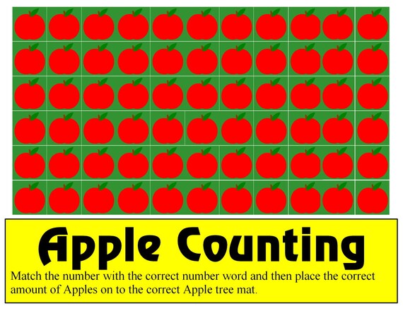 INSTANT DOWNLOAD Apple Counting Activity Set for Learning | Etsy