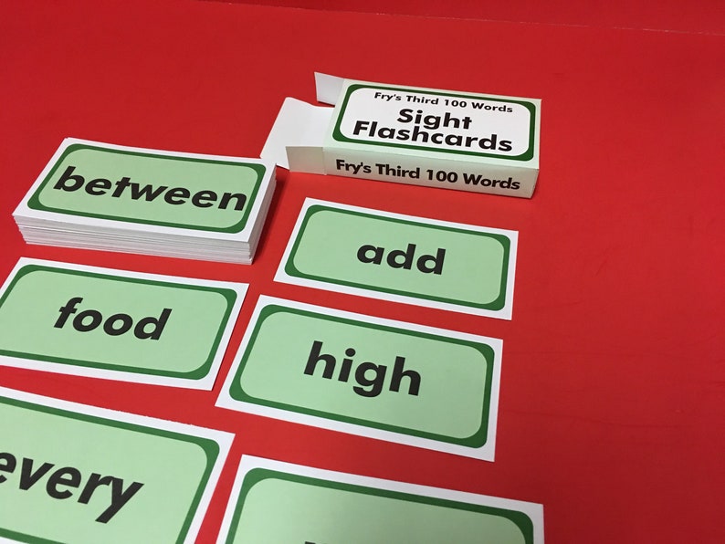 100 Flashcards - Fry”s Sight Words - 3rd Hundred Words Flash Cards ...
