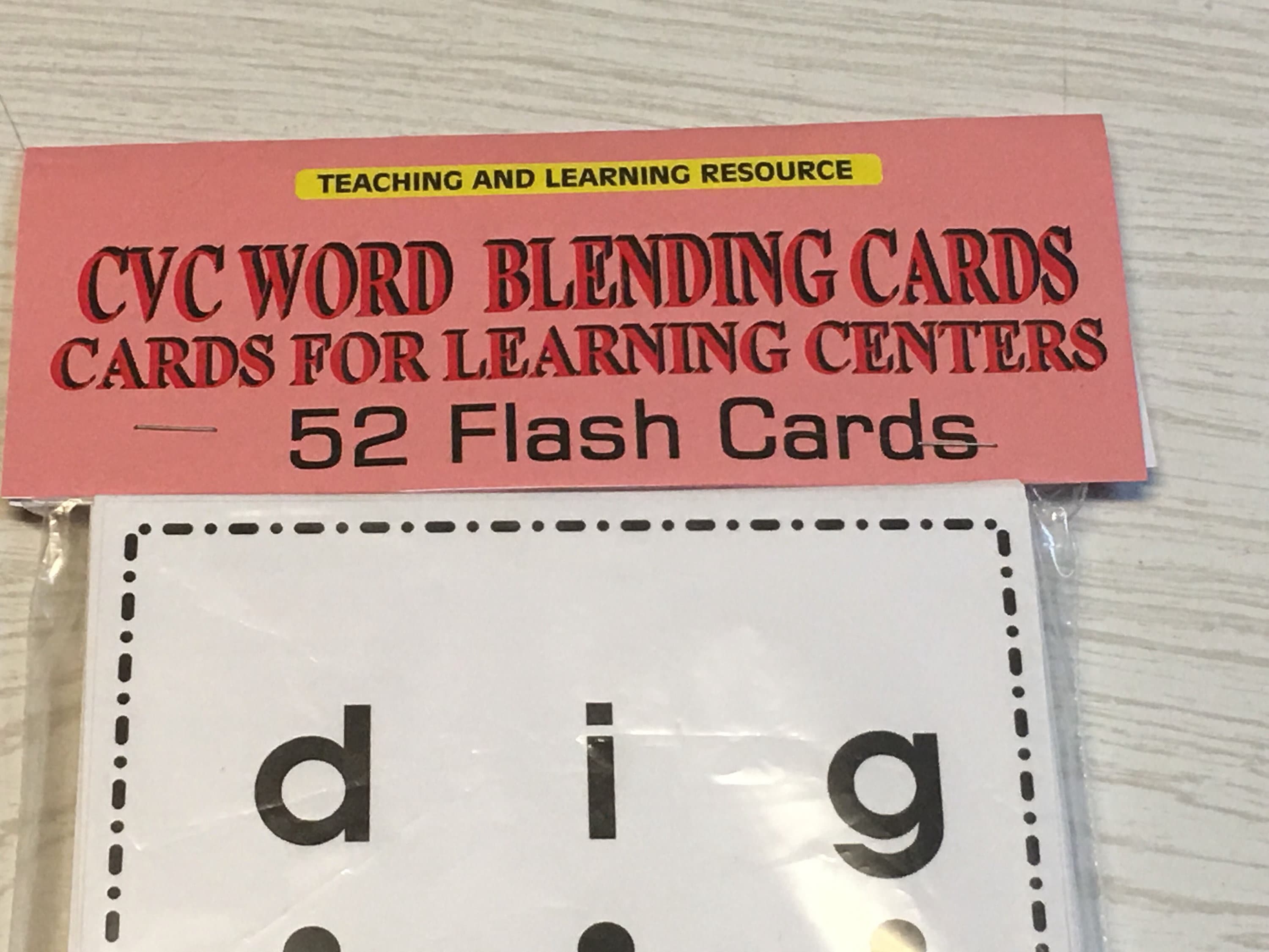 CVC Word Blending Cards - Cards for Learning Center - 52 Clothes Pin ...