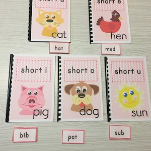 The Pink Series - Interactive Learning Books - Short Vowel Set - W/ 60 ...