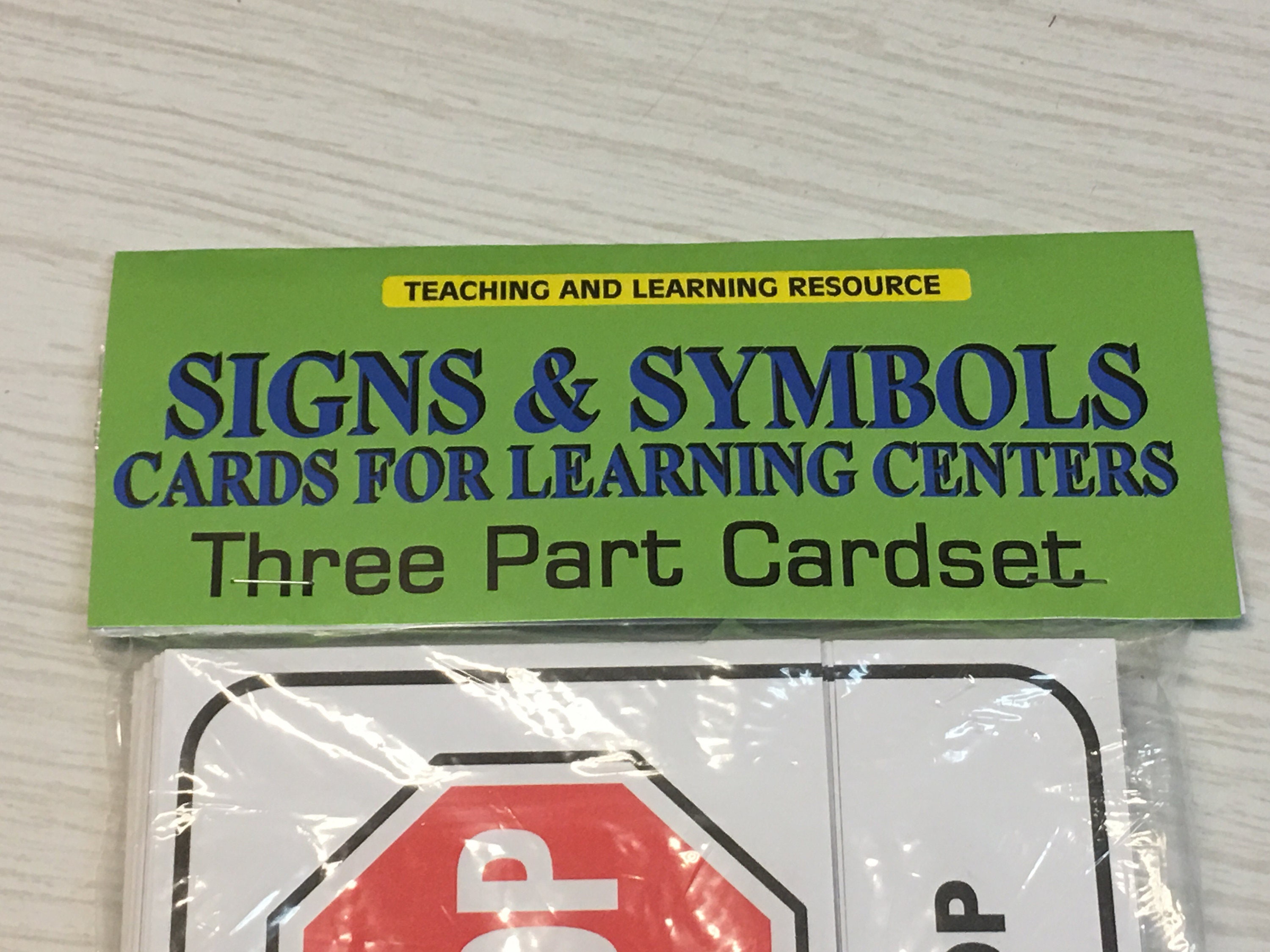 Signs & Symbols Cards for Learning Center Three Part Cards Activity ...