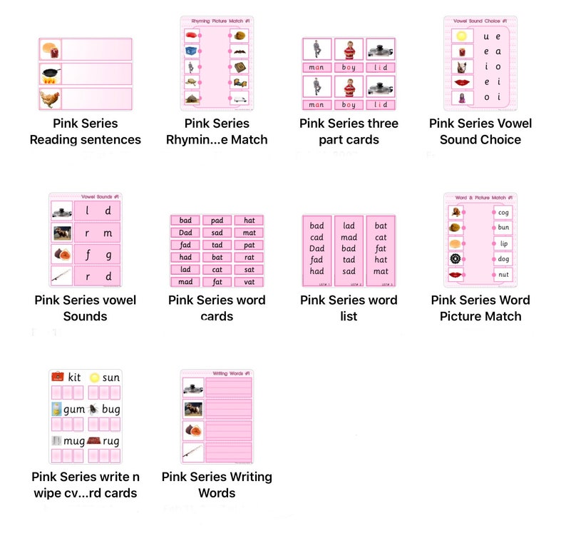 PINK SERIES | Montessori Activity Bundled Complete Set | Educational ...