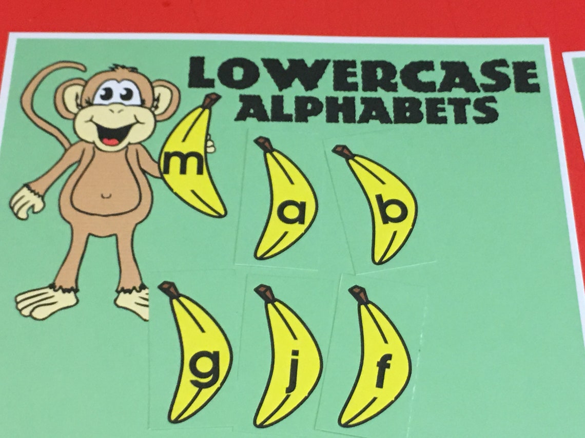 Monkey Banana Alphabet Sort Uppercase / Lowercase - Etsy