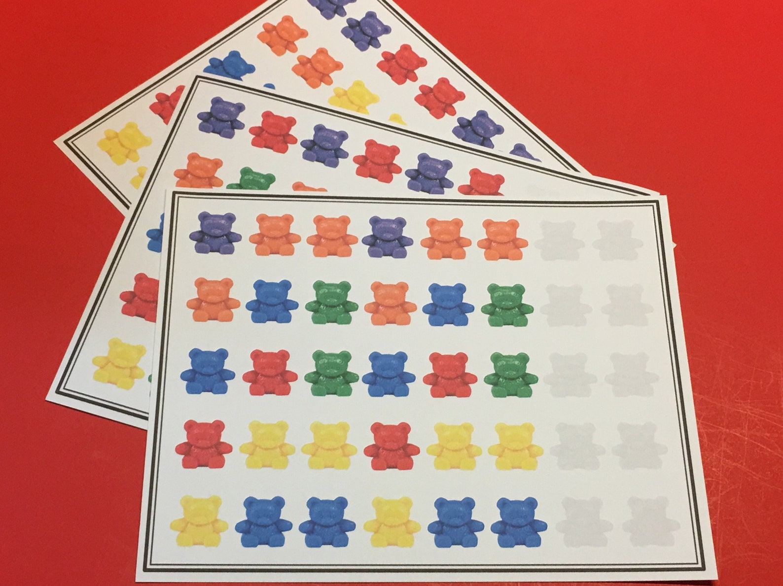 Counting Bears Learning Mats - Laminated Bundle - Pre School ...