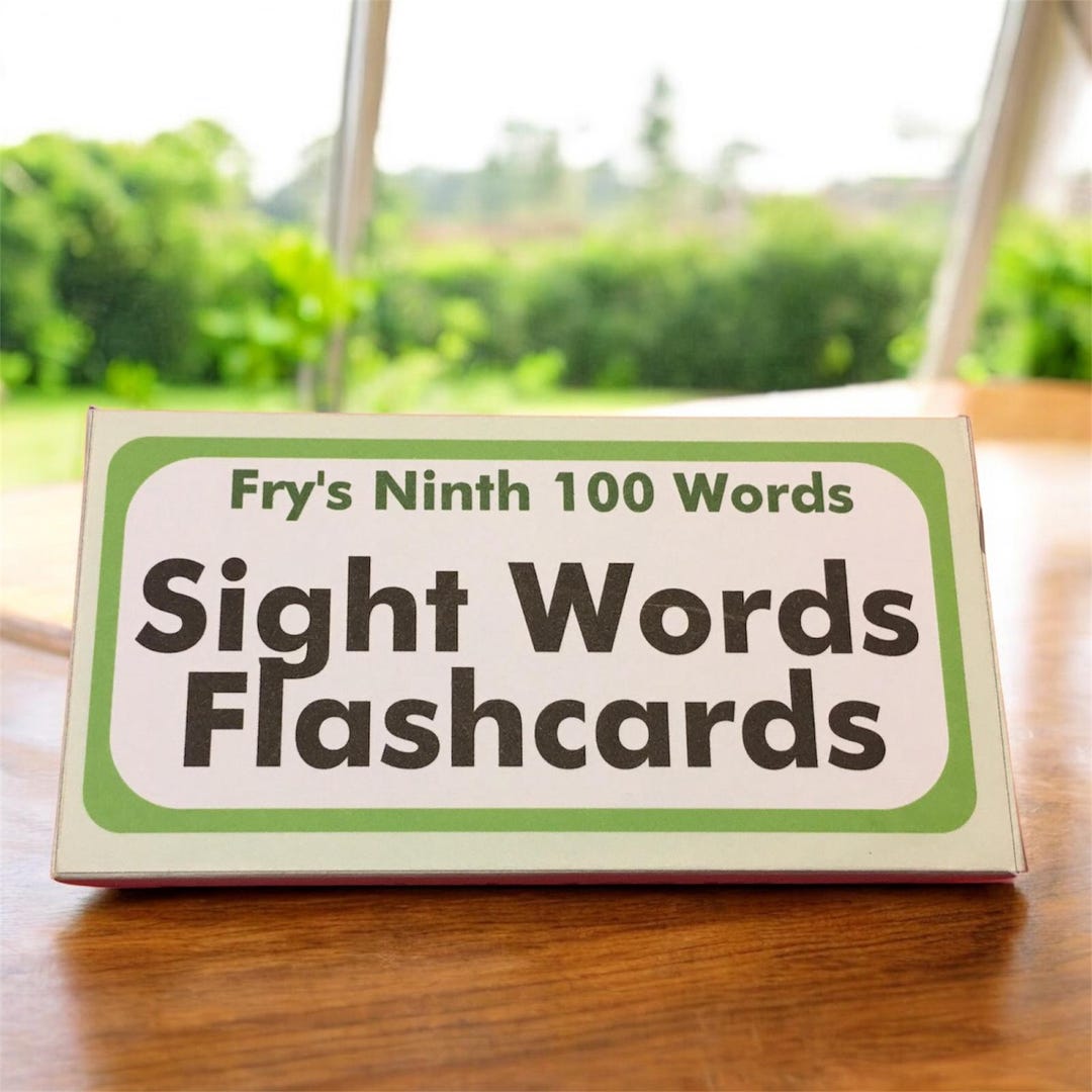 100 Flashcards - Fry”s Sight Words - 9th Hundred Words Flash Cards - Etsy