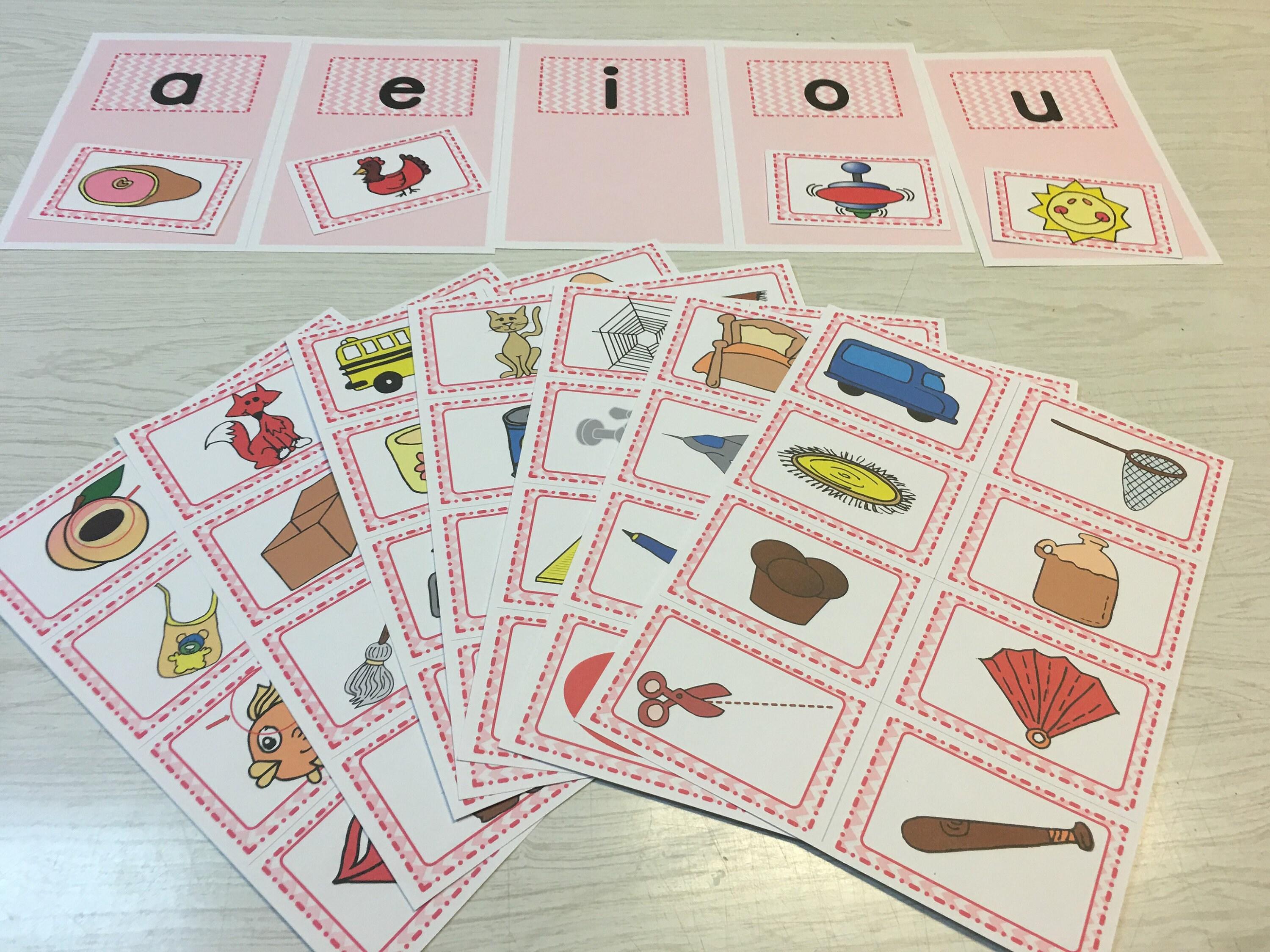 The Pink Series CVC Vowel Sort Montessori Material for - Etsy