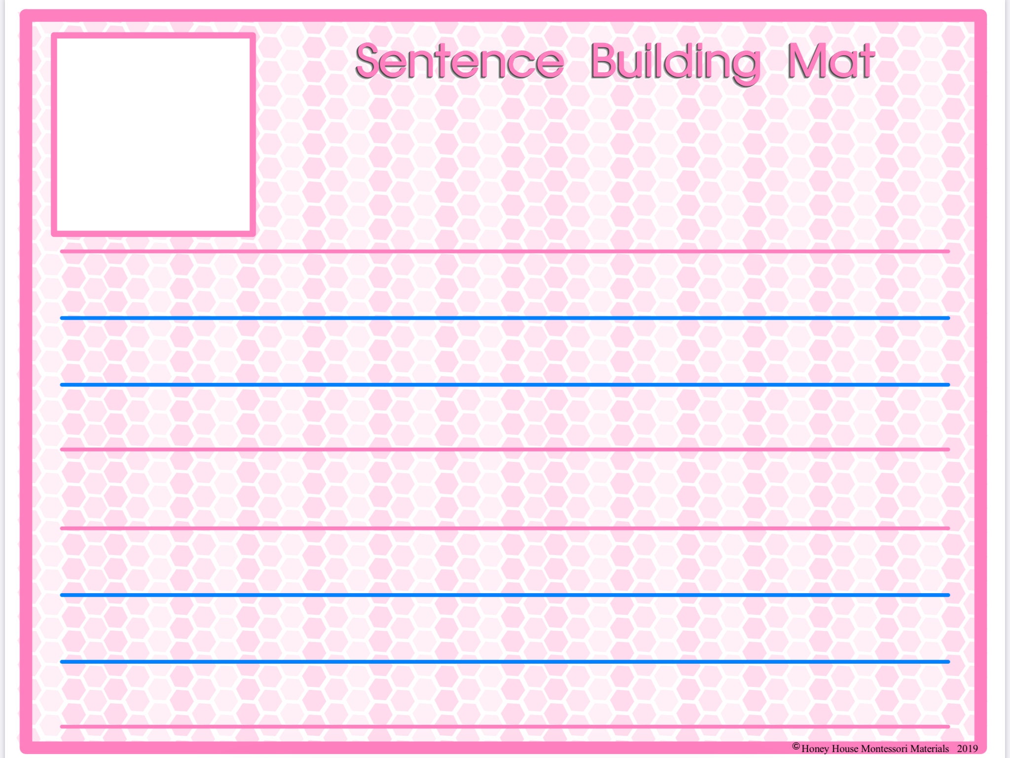 PINK SERIES Montessori Activity Workmats With Word and Picture Cards ...
