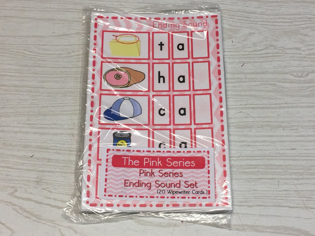 The Pink Series - Ending Sound Set (20 Wipewriter Cards ) - Montessori ...