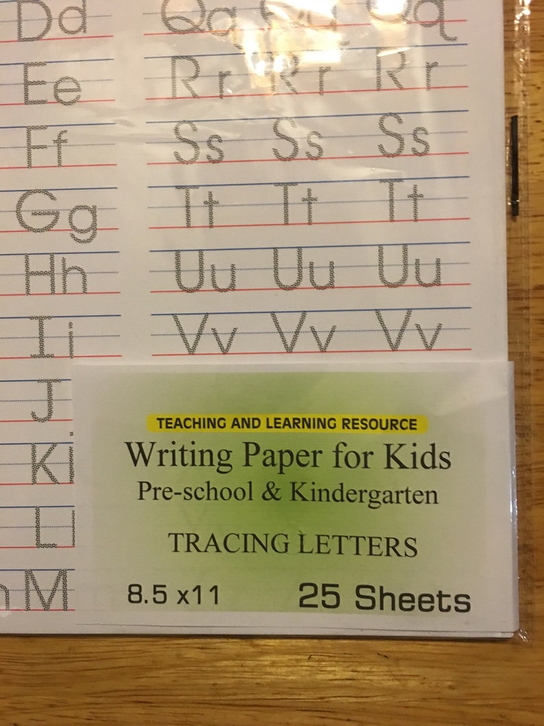Writing Paper for Kids Tracing Letters 11 X 8.5 In, 20 Lb, 25 Sheets - Etsy
