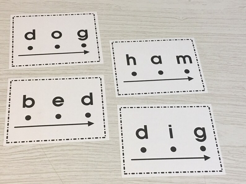 CVC Word Blending Cards Cards for Learning Center 52 Clothes Pin Cards ...