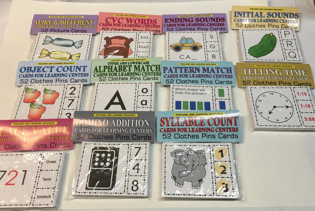 Learning Resource Card Bundle: Homeschool & Preschool Games - Etsy