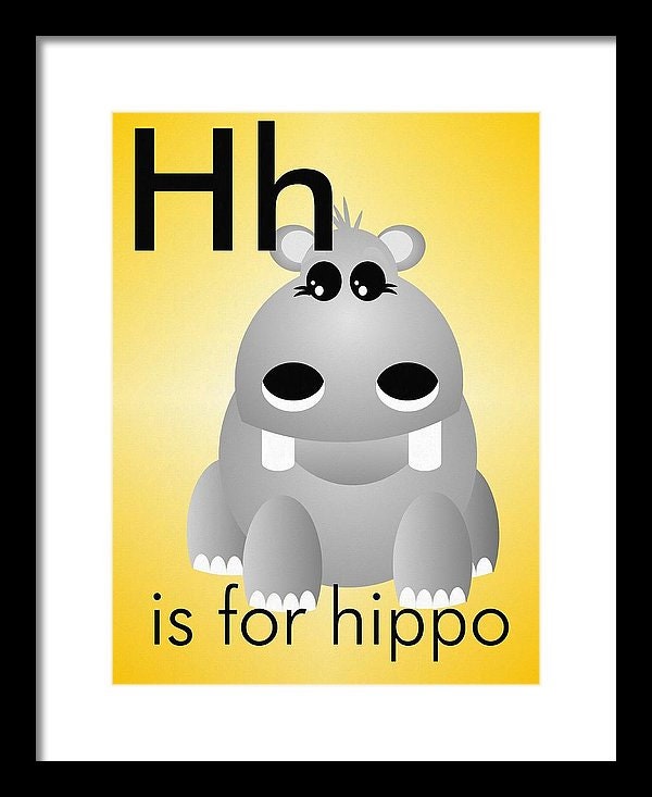 H is for Hippo , Wall Flashcards, Nursery Print, Instant Download, Kids ...