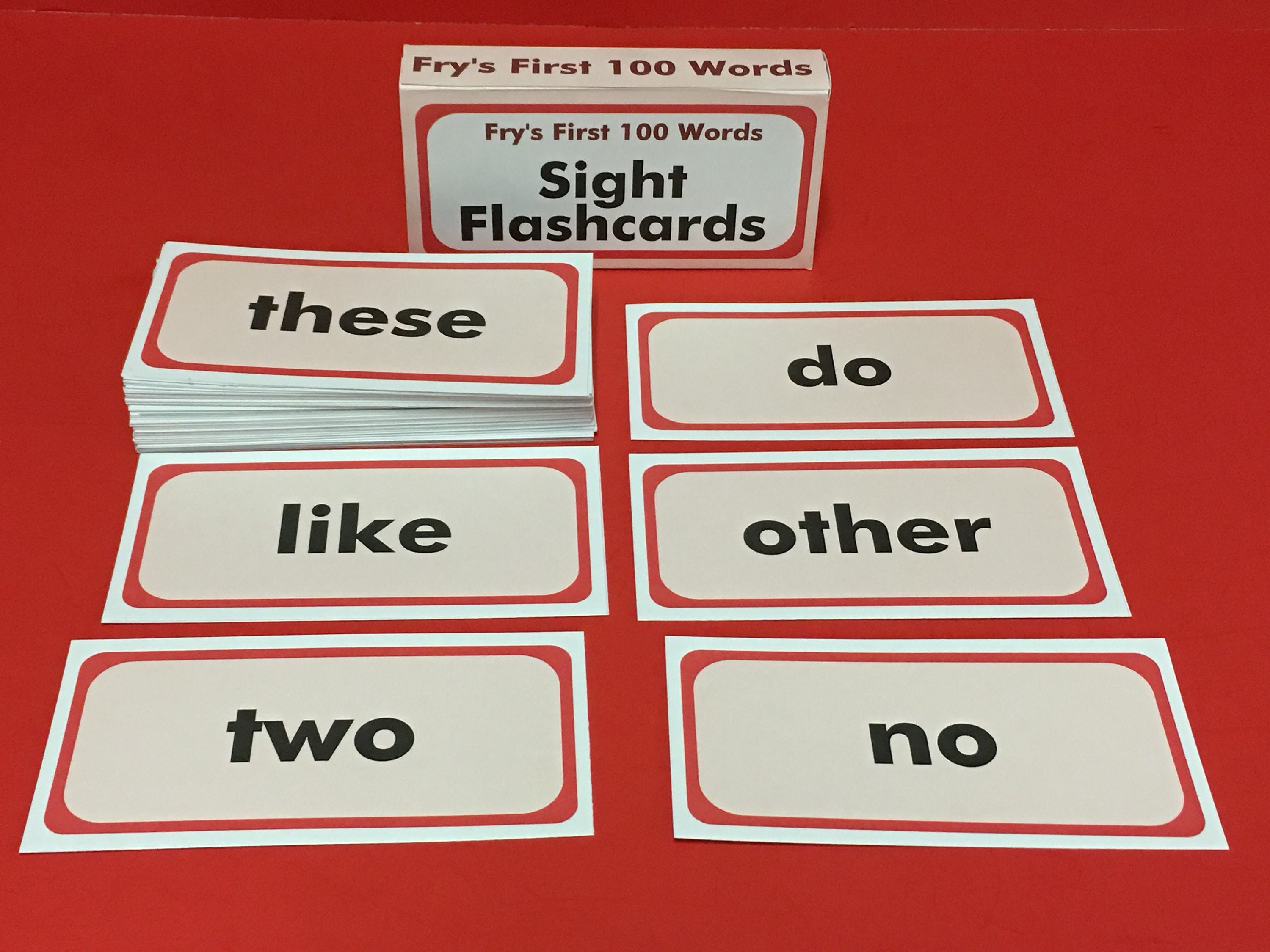 100 Flashcards Frys Sight Words 1st Hundred Words Flash Cards - Etsy
