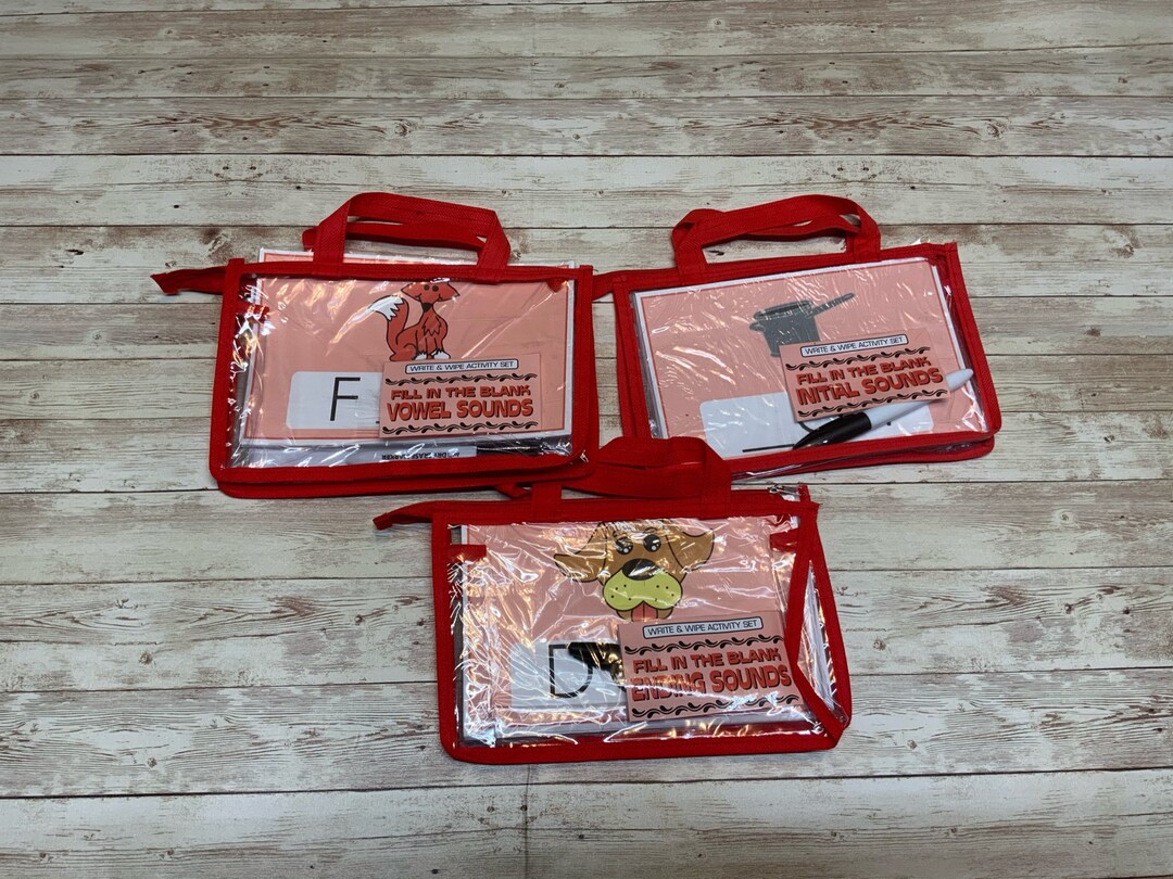3 Write & Wipe Activity Sets - Initial Vowel and Ending Sounds - Etsy