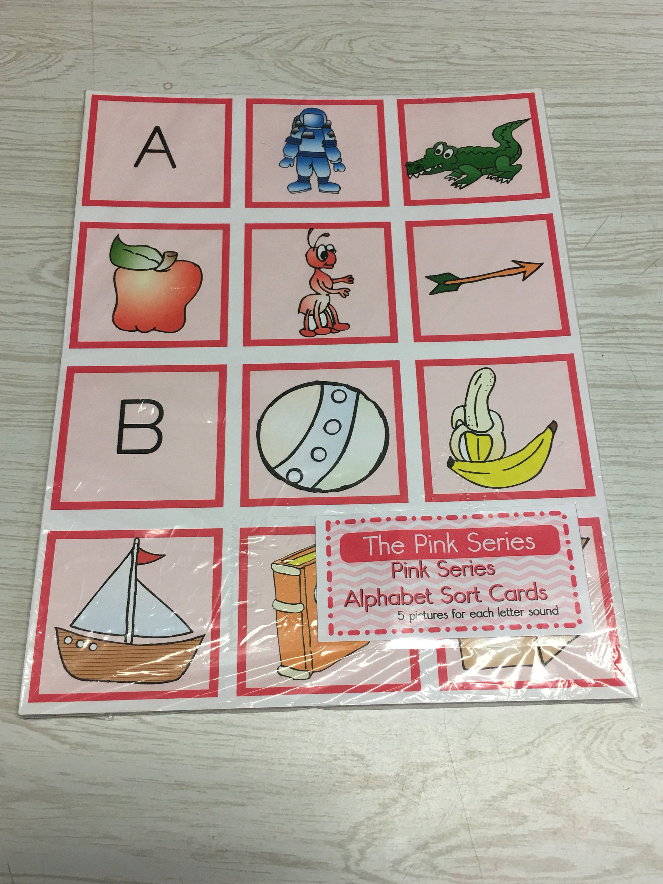 The Pink Series Alphabet Sort Card 180 Cards Montessori Material for ...