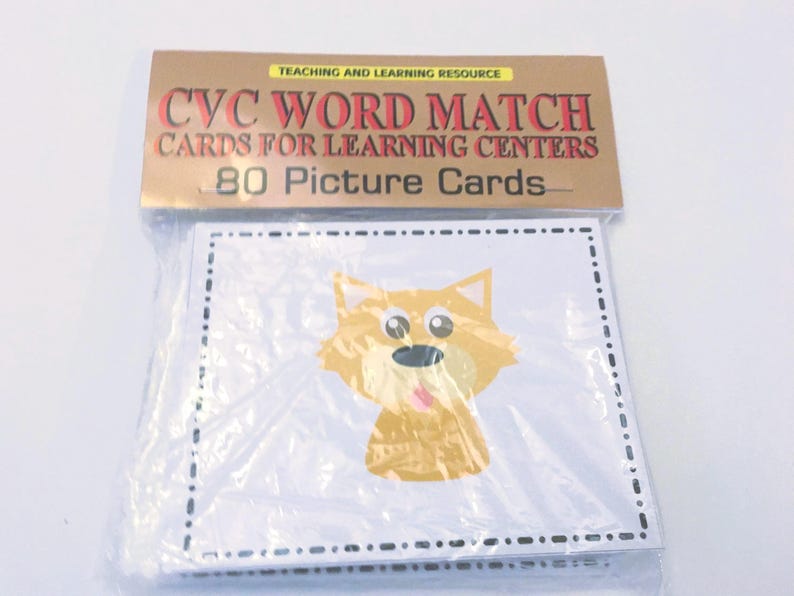CVC Word Match: Learning Center Activity Cards - 80 Cards - Etsy