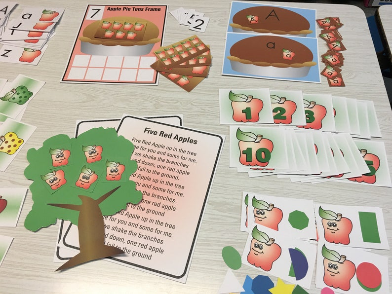 INSTANT DOWNLOAD Apples Themed Activities Package for Learning Centers ...