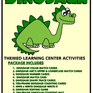 INSTANT DOWNLOAD Dinosaurs Themed Activities Package for Learning ...