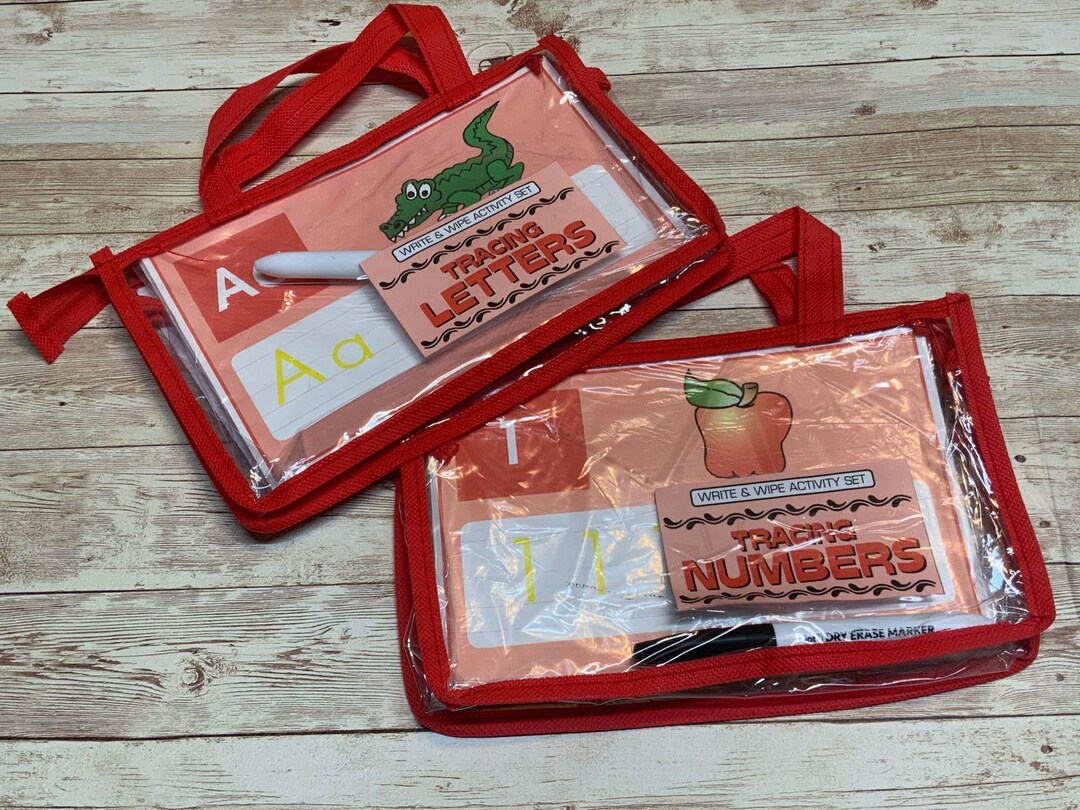2 Write & Wipe Activity Sets - Tracing Letters and Numbers - Etsy