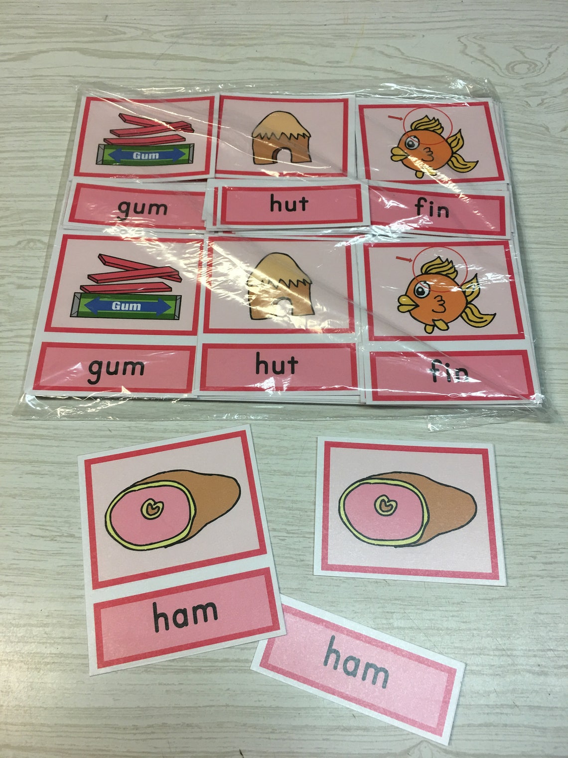 The Pink Series - Picture & Word - Three Part Card Set - 84 CVC Words ...