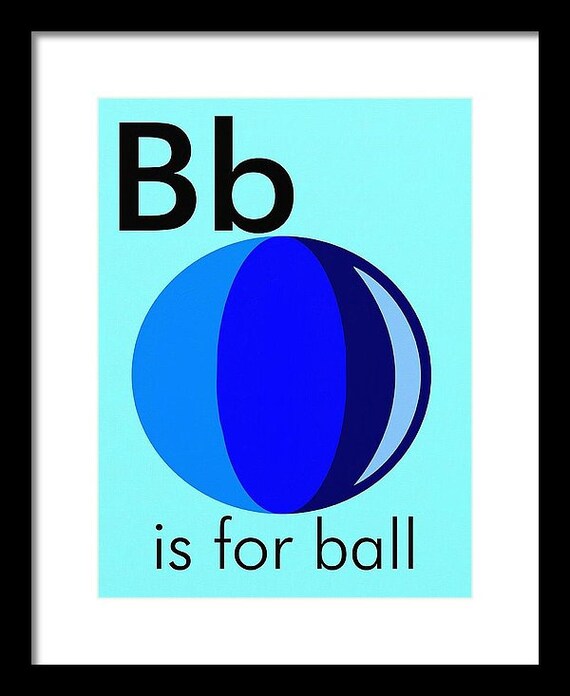 B is for Ball Wall flashcards Nursery print Instant | Etsy