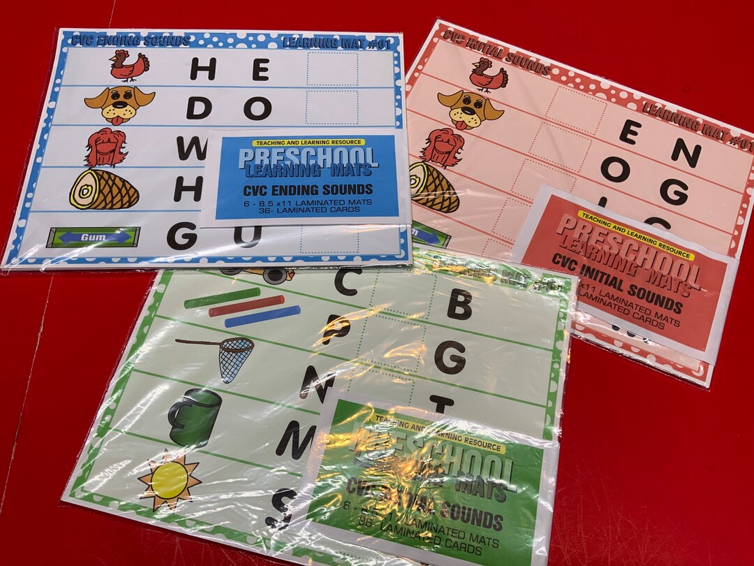 CVC Sounds - 3 Sets of 6 Learning Mats / Cards - Laminated Activity - Etsy