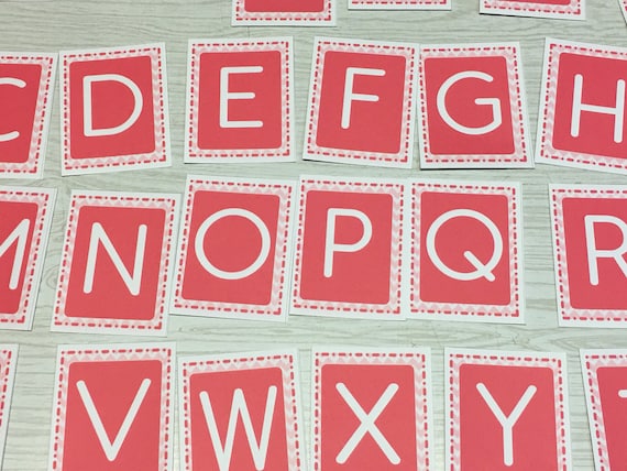 The Pink Series Big Alphabet Cards 56 Card Deck | Etsy