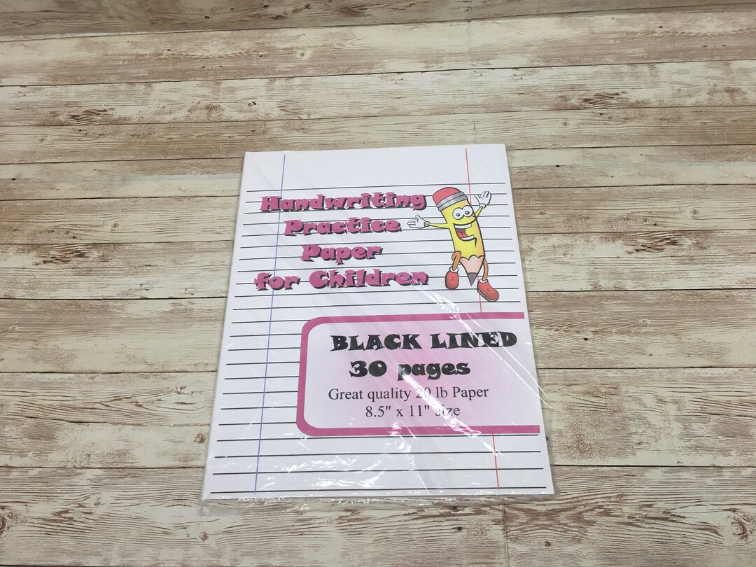 Black Lined - Handwriting Paper for Children - Etsy