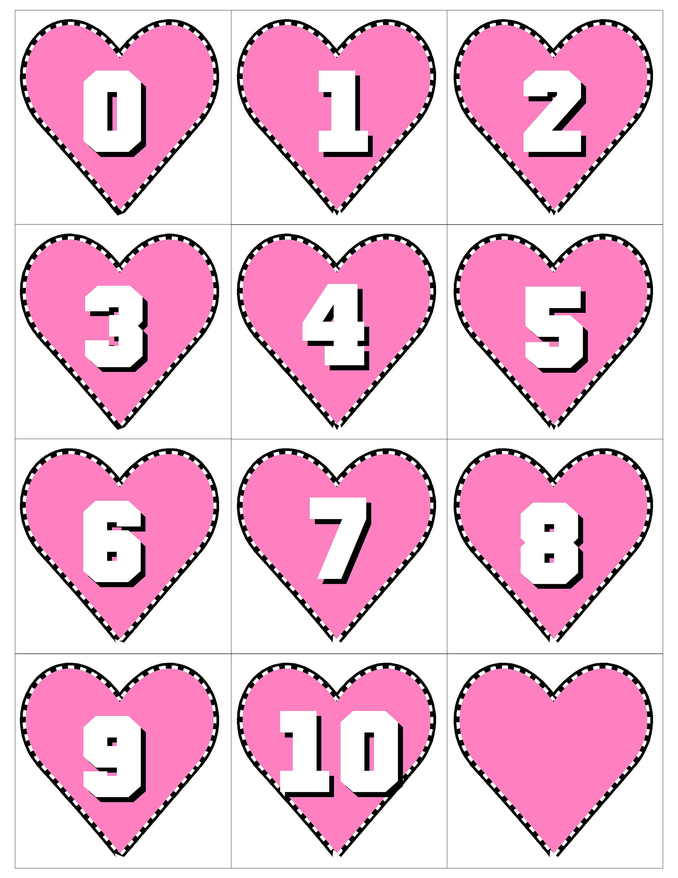 INSTANT DOWNLOAD - Hearts 0-10 Number Cards - Activity Set for Learning ...