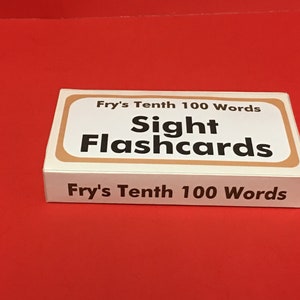 100 Flashcards - Fry”s Sight Words - 10th Hundred Words Flash Cards - Etsy