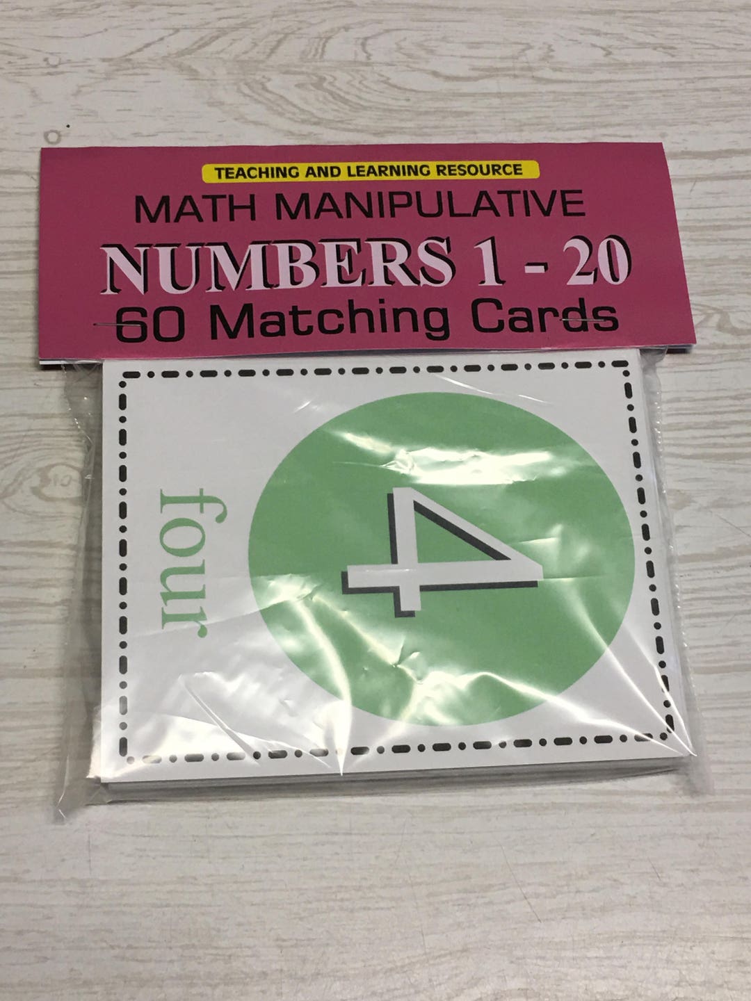 Numbers 1-20 Matching Cards: Math Manipulative, Learning Center (60 ...