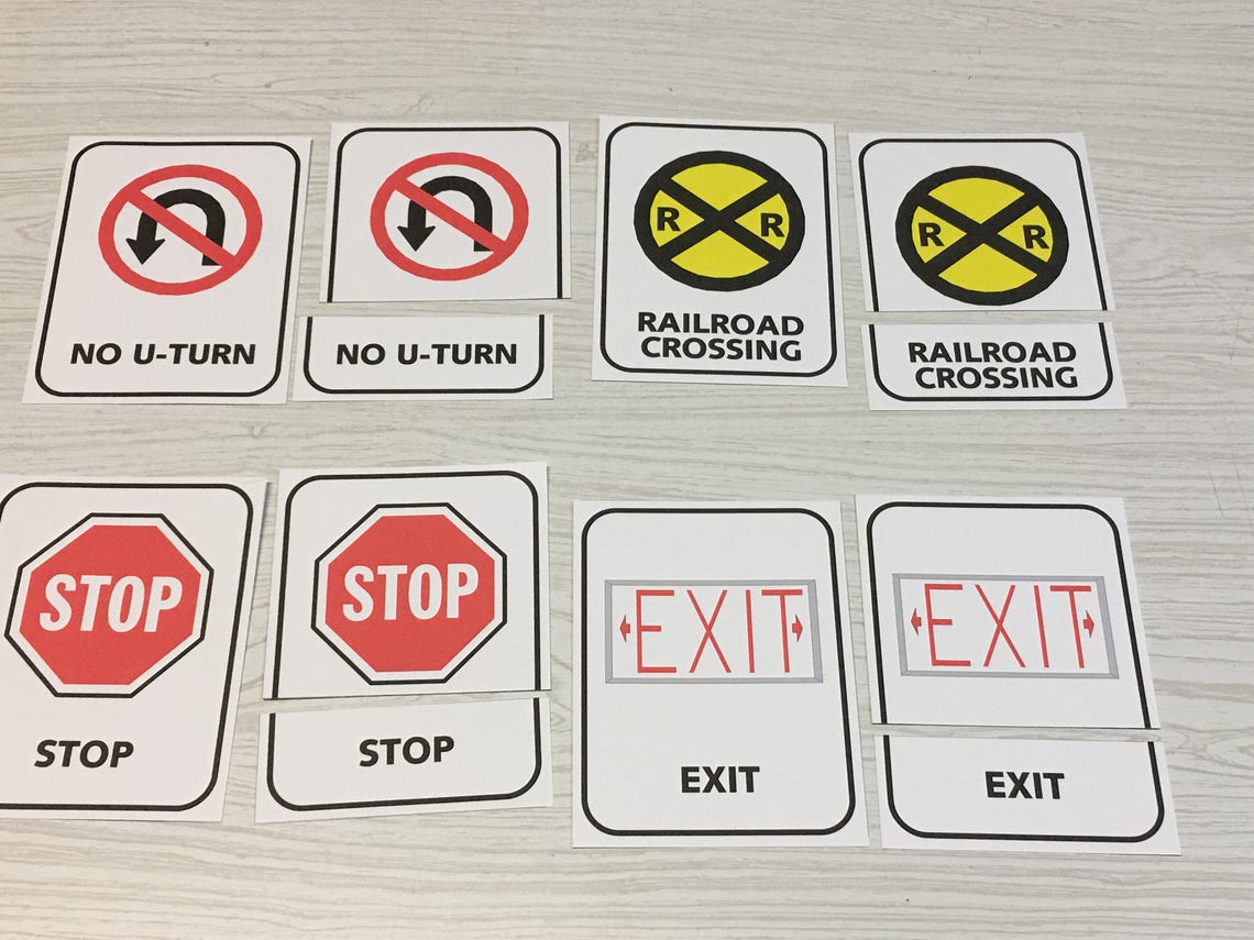 Signs & Symbols Cards for Learning Center Three Part Cards Activity ...